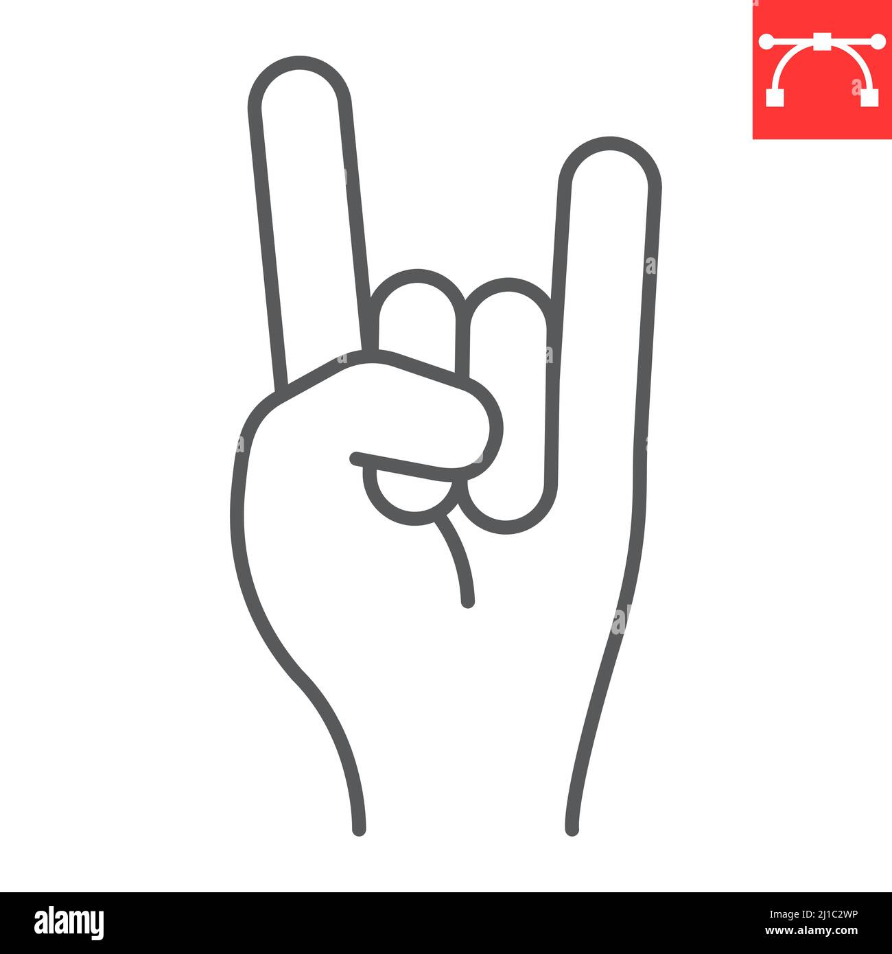 Rock hand gesture line icon Stock Vector Image & Art - Alamy