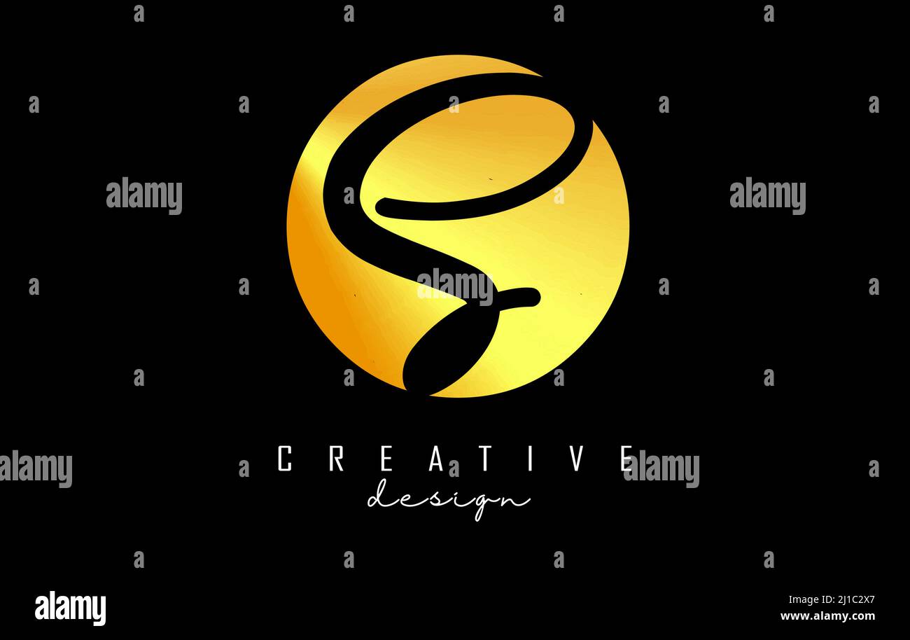 Golden Letters OS logo with a minimalist design. Letters O and S with ...