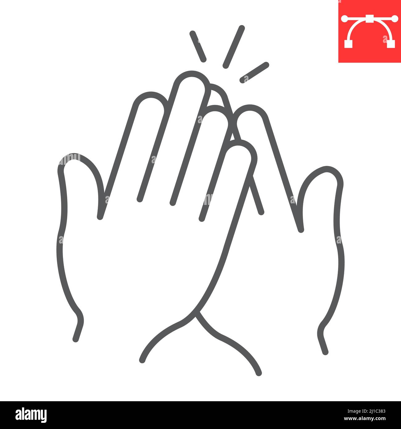 High five gesture line icon Stock Vector Image & Art - Alamy