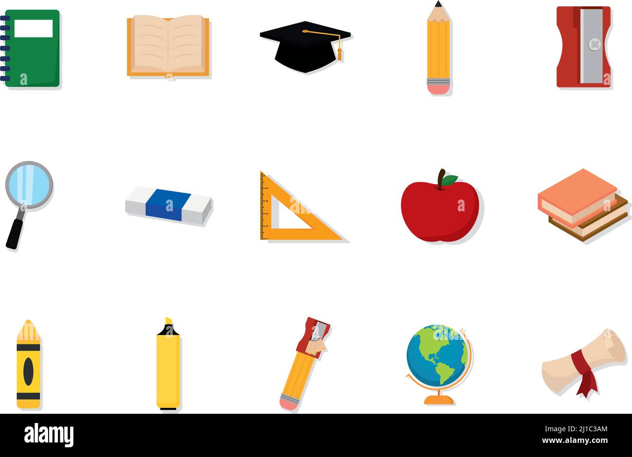 School supplies set colorful Stock Vector Images - Alamy
