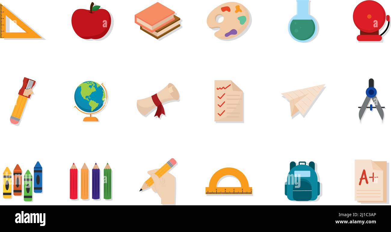 Set supplies school vector illustration Stock Vector Image & Art - Alamy