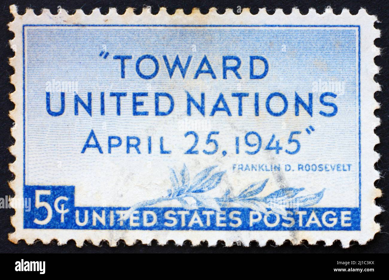 UNITED STATES OF AMERICA - CIRCA 1945: a stamp printed in the United ...
