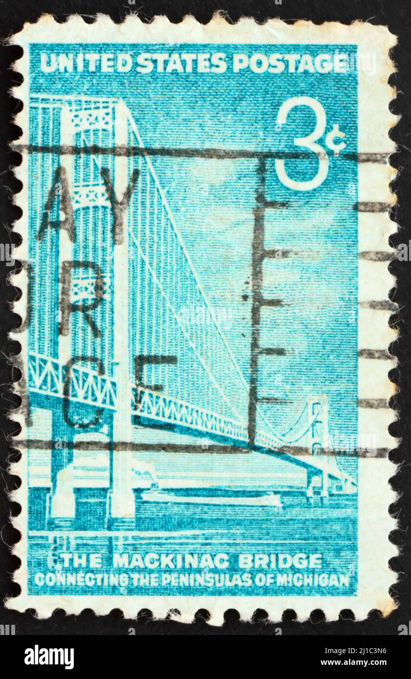 United States of America - circa 1958: a stamp printed in the United ...