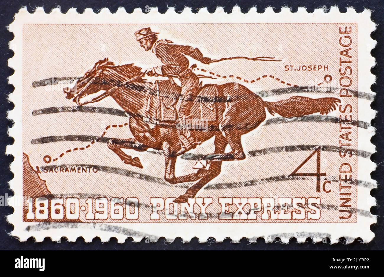 UNITED STATES OF AMERICA - CIRCA 1960: a stamp printed in the United ...