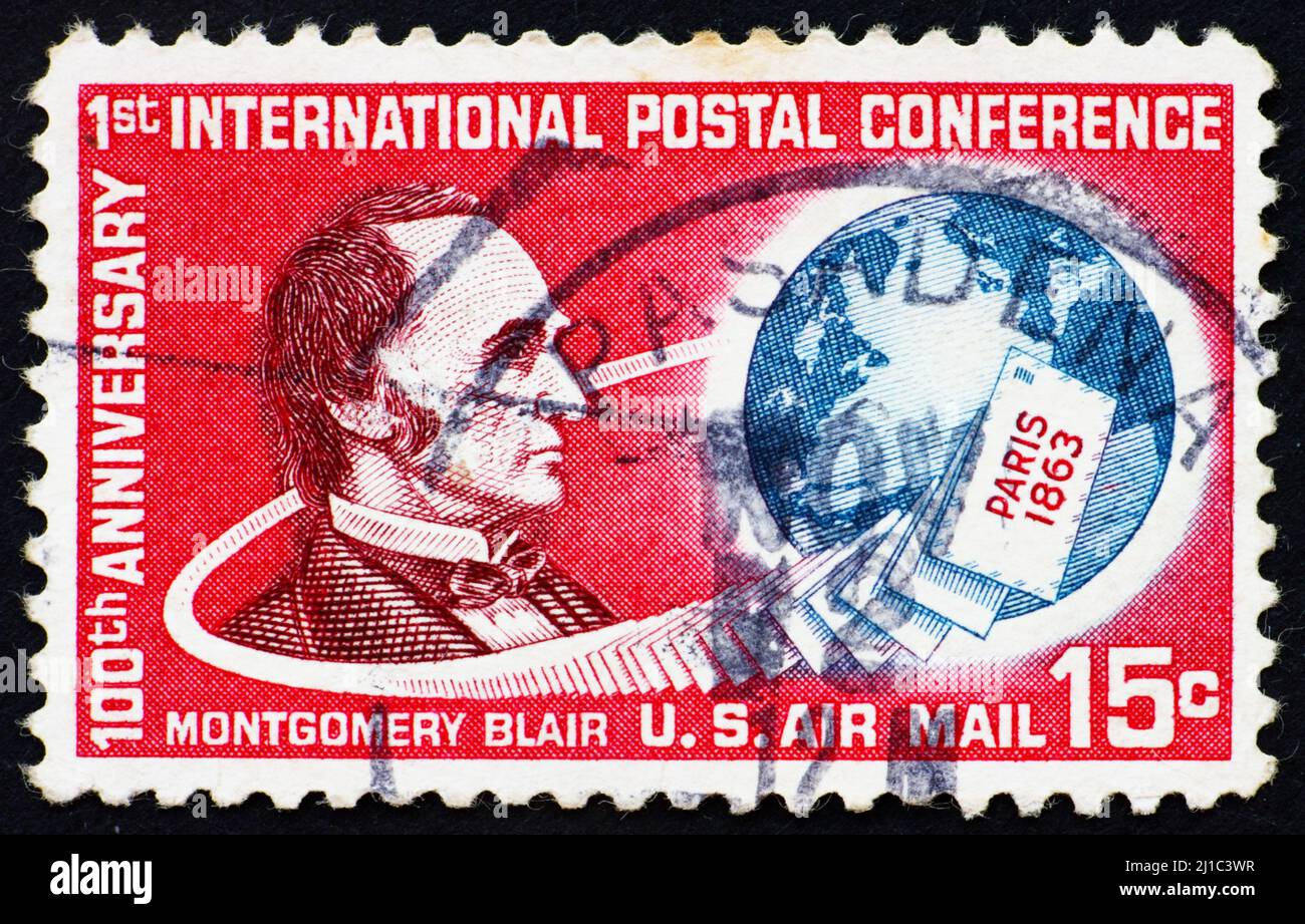 UNITED STATES OF AMERICA - CIRCA 1963: a stamp printed in the USA shows ...