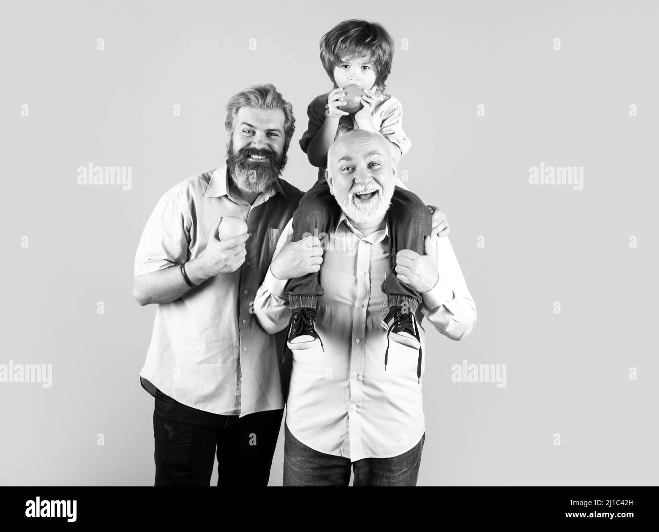 Male Multi Generation Portrait. Happy three age multi generation. Men ...