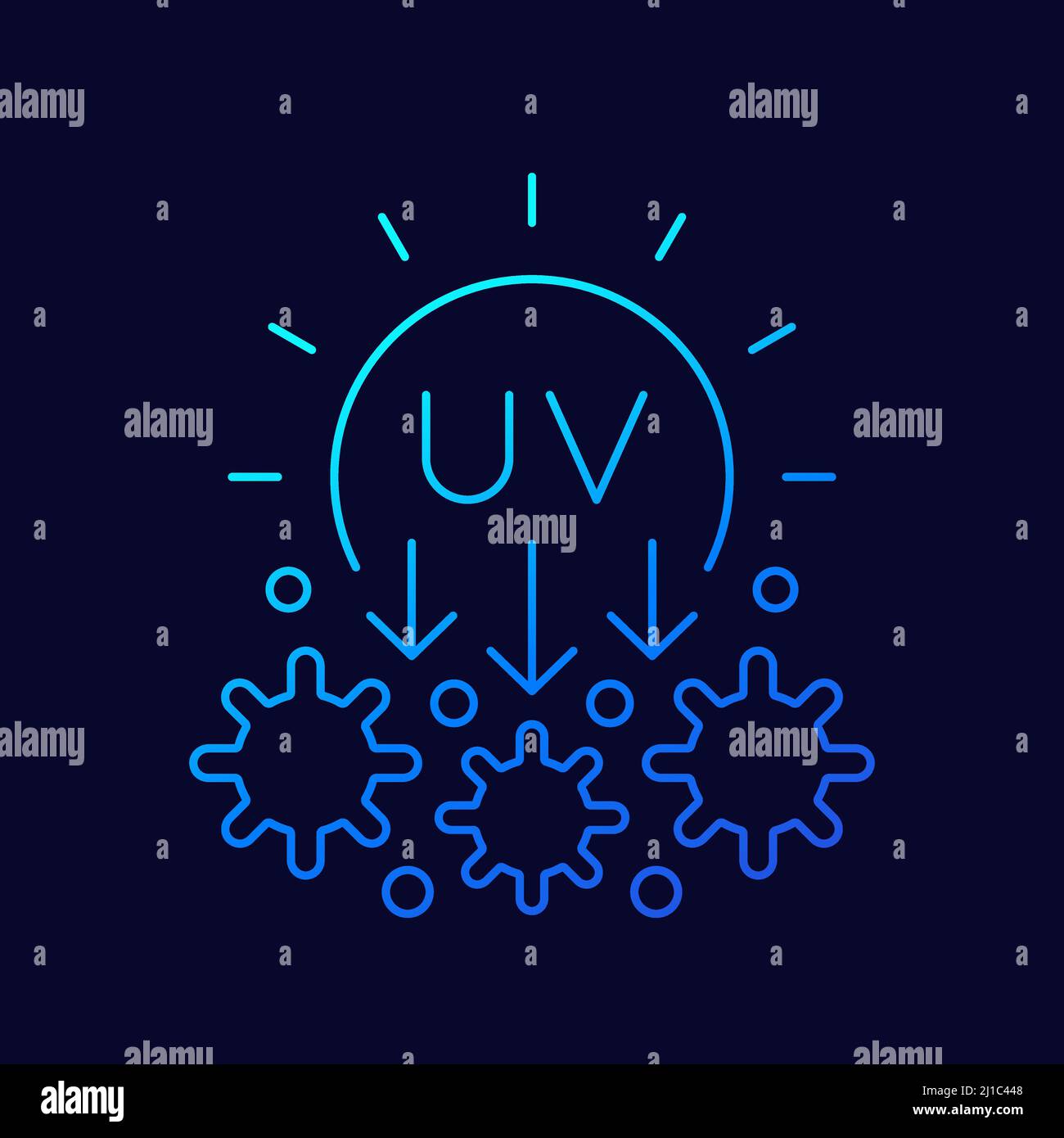 UV light for disinfection, ultraviolet rays icon Stock Vector Image & Art - Alamy