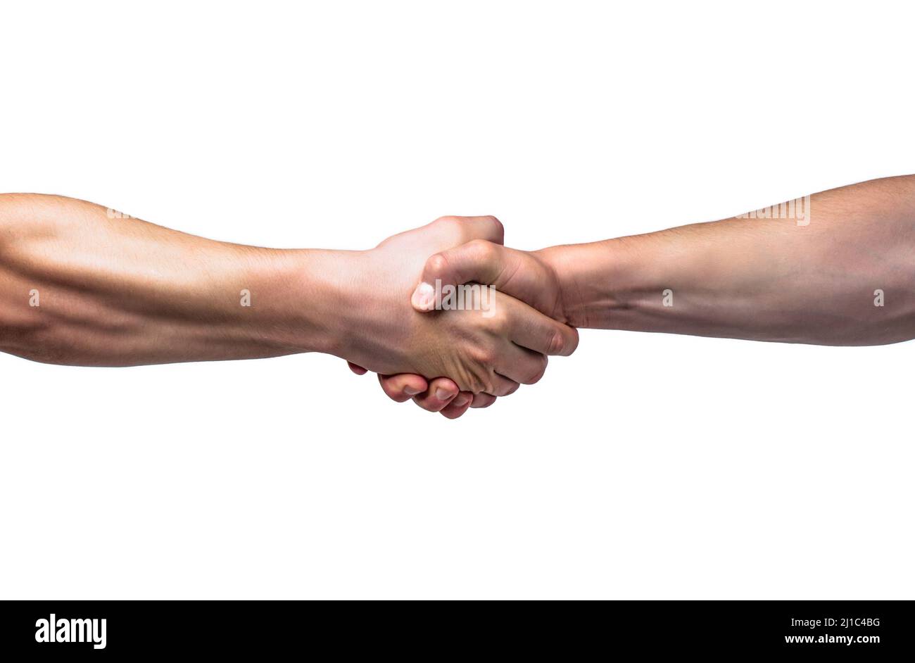 Friendly handshake, friends greeting, teamwork, friendship. Close-up ...