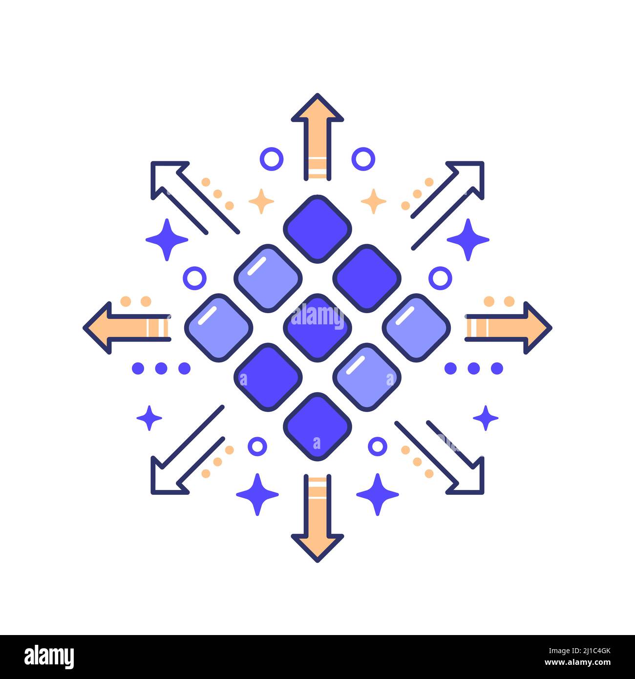 distribution icon with arrows, vector illustration Stock Vector Image ...