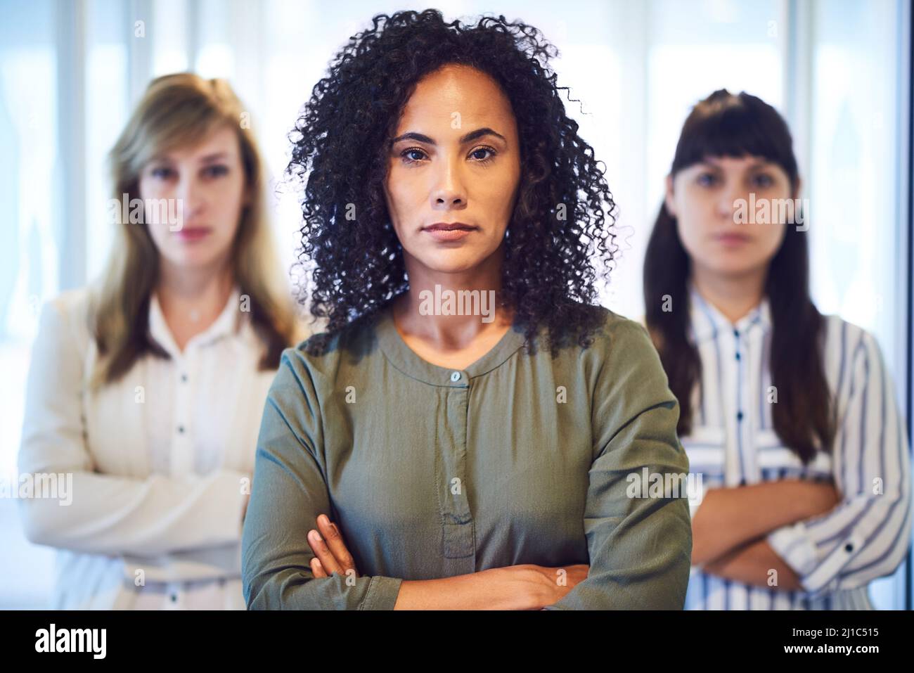 Women are obliterating the business world. Portrait of a group of ...