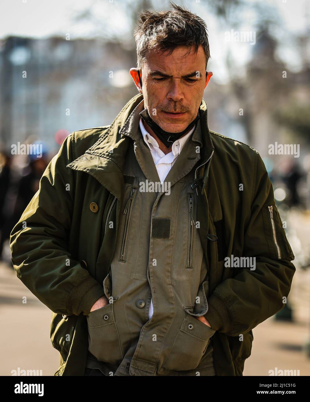 PARIS, France- March 7 2022: Markus Ebner on the street in Paris Stock ...