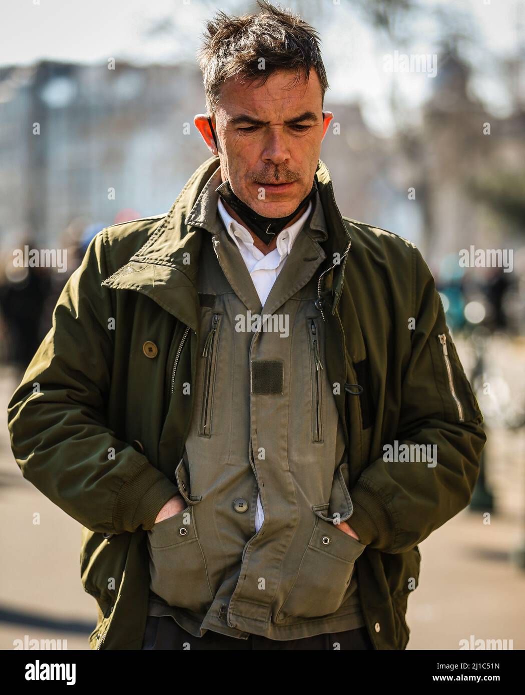 PARIS, France- March 7 2022: Markus Ebner on the street in Paris Stock ...