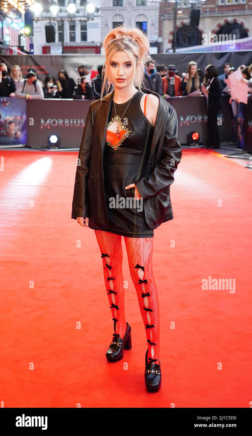 Abby Roberts attends the UK fan screening of Morbius, at the Odeon Luxe ...