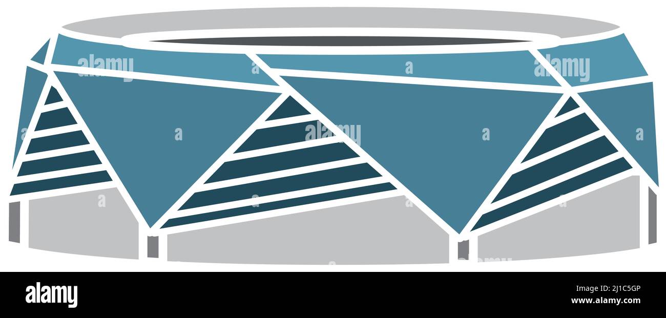 Isolated blue modern circle open stadium vector illustration Stock ...