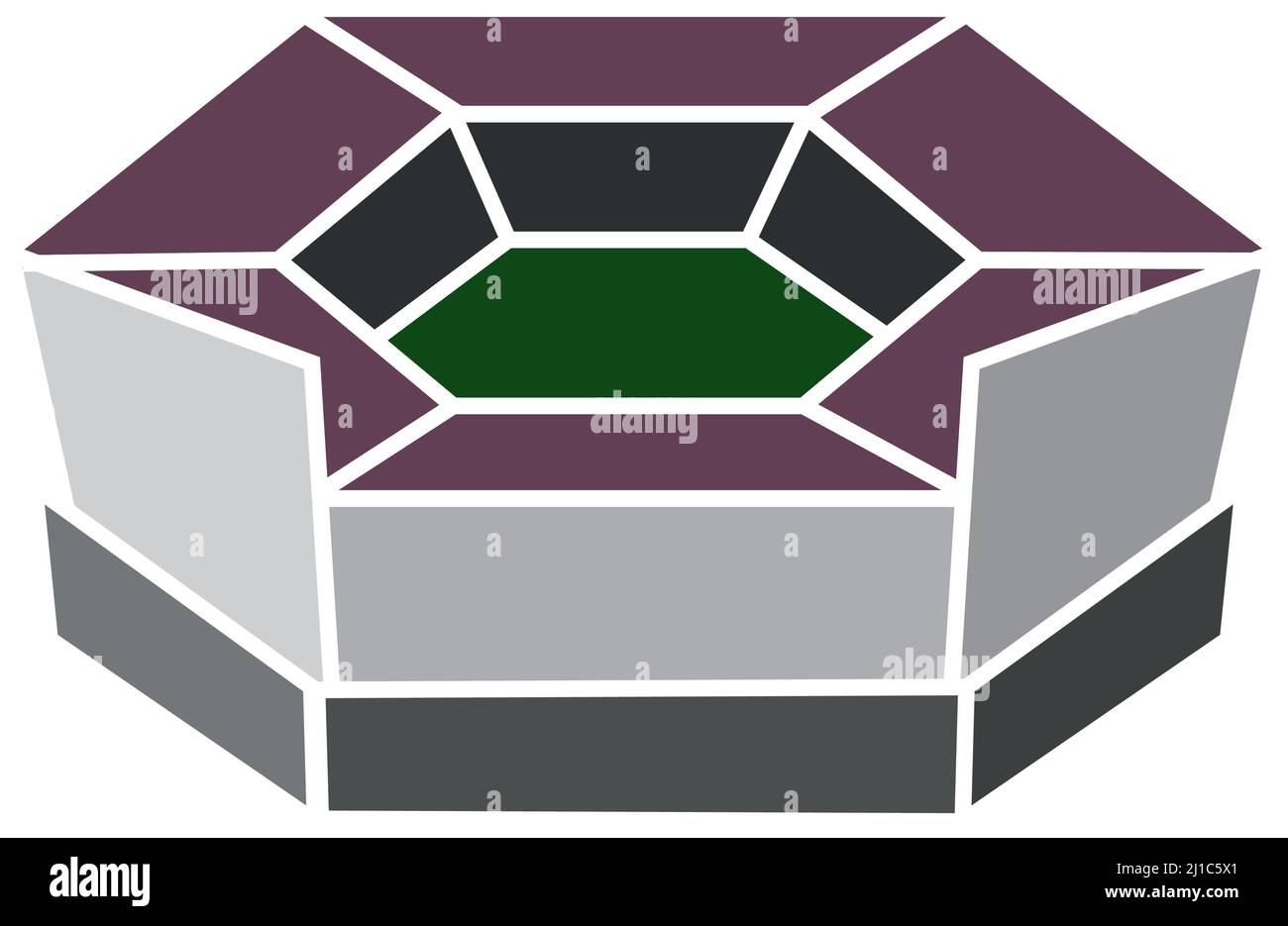 Isolated hexagon open stadium vector illustration Stock Vector Image ...