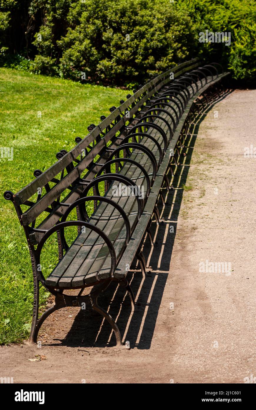 Bench at Central Park Stock Photo - Alamy