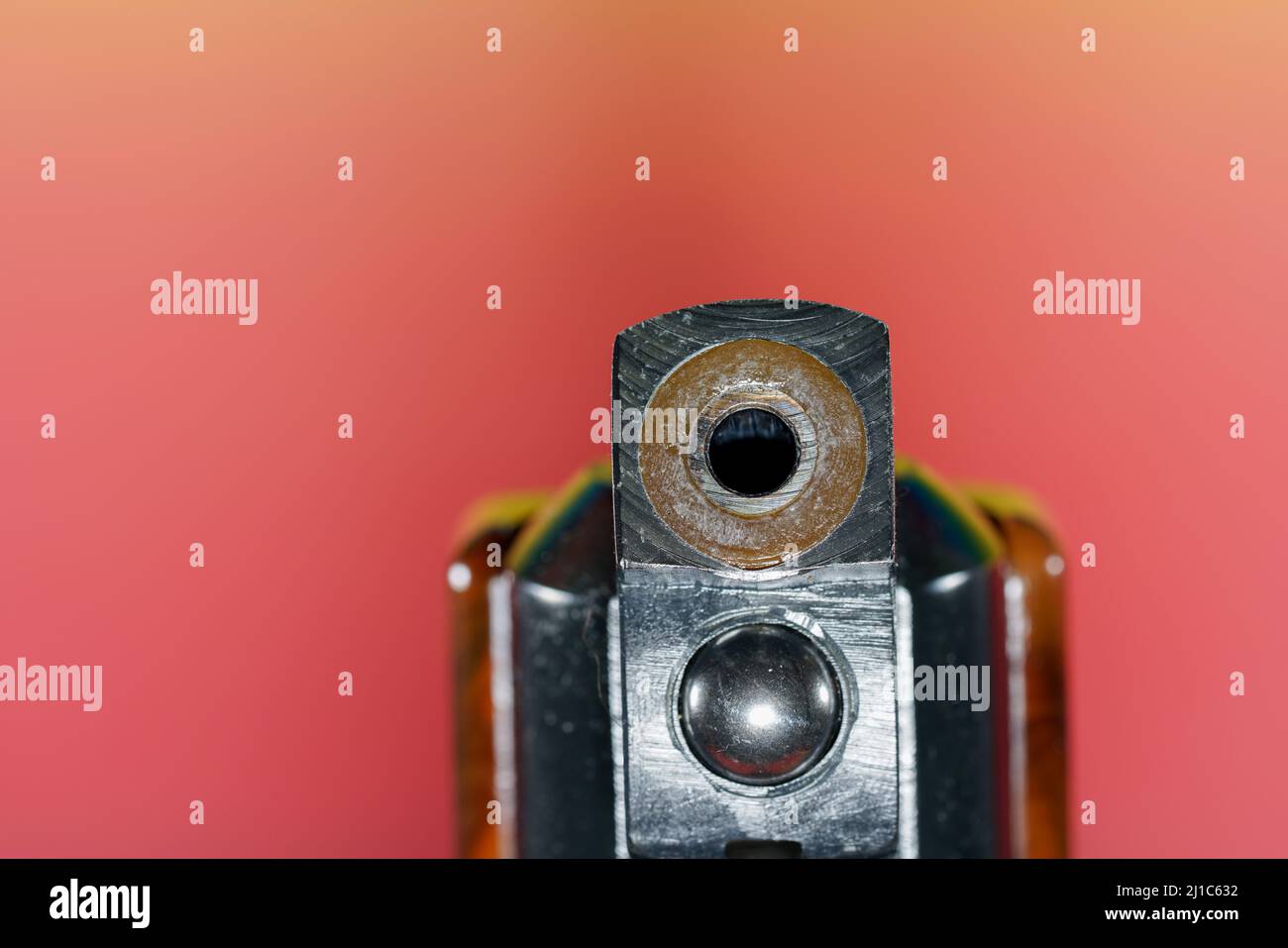 a photo of gun pointing at the camera Stock Photo - Alamy