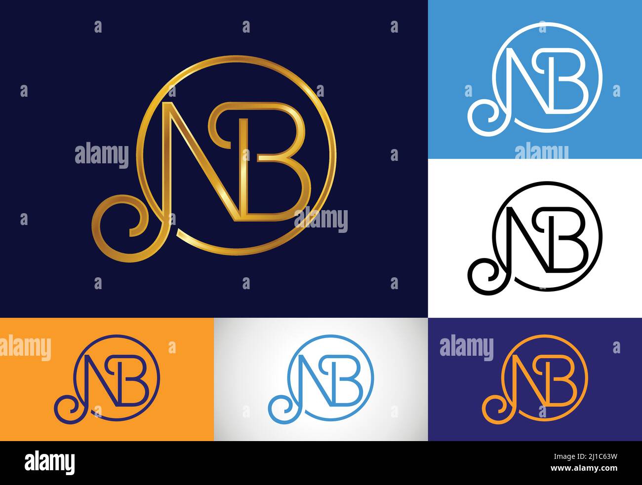 Initial Monogram Letter N B Logo Design Vector. Graphic Alphabet Symbol ...