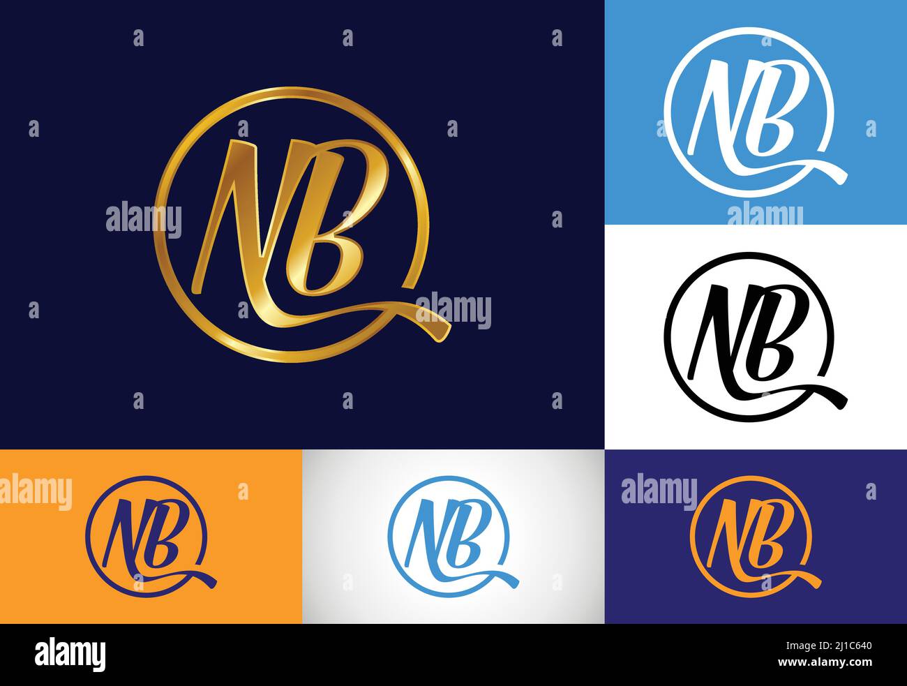 B n monogram branding hi-res stock photography and images - Alamy