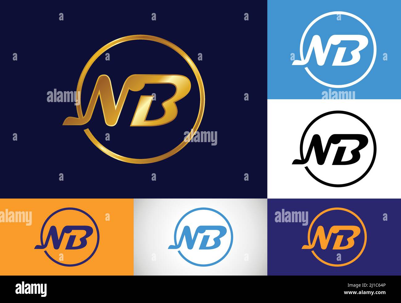 Initial Monogram Letter N B Logo Design Vector. Graphic Alphabet Symbol ...