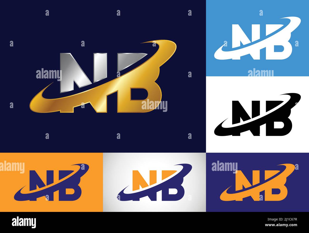 Initial Monogram Letter N B Logo Design Vector. Graphic Alphabet Symbol ...