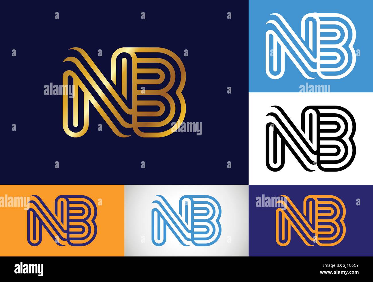 Initial Monogram Letter N B Logo Design Vector. Graphic Alphabet Symbol ...