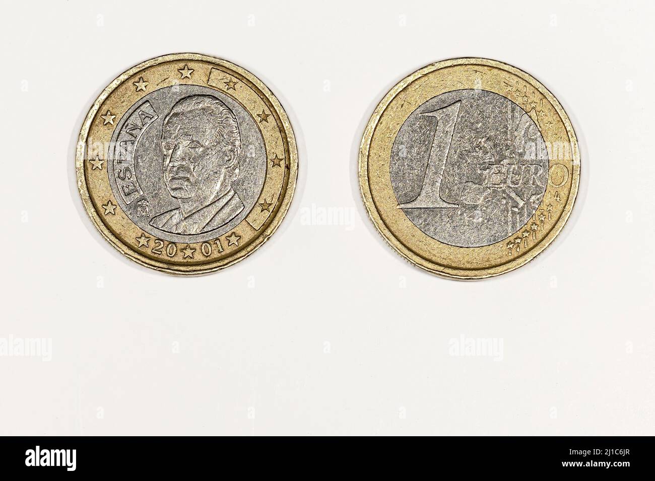 Euro coin on white background, obverse and reverse Stock Photo - Alamy