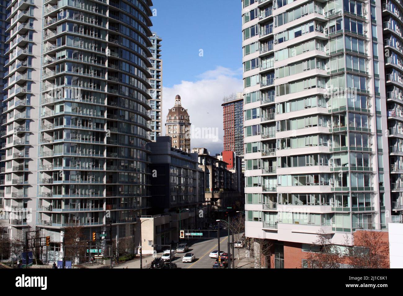 A view of high-rise buildings in downtown Vancouver, British Columbia ...