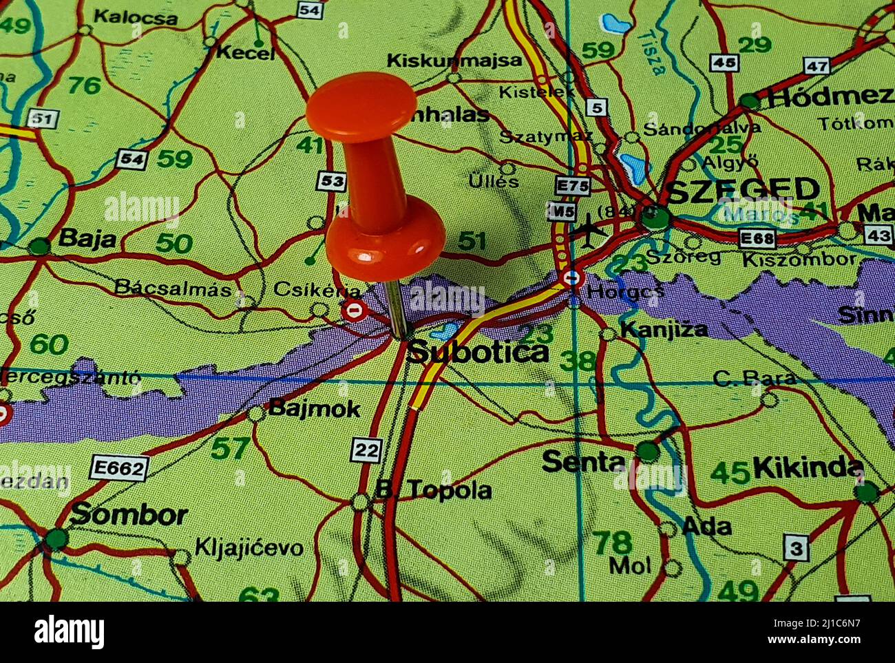 The Montlucon city pinned on the map Stock Photo - Alamy