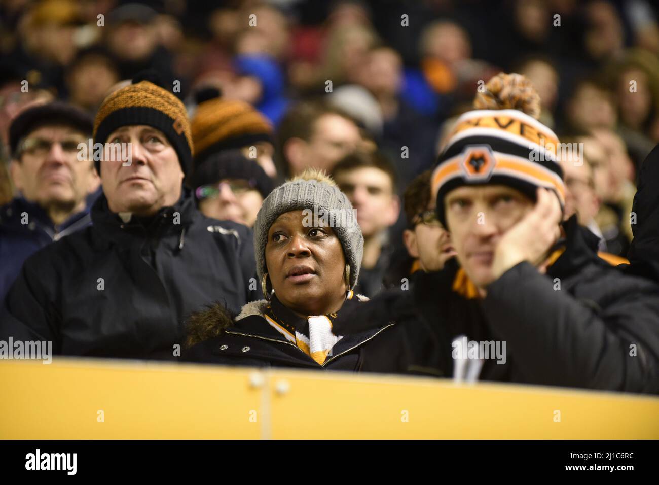 Football supporter fan woman female Wolverhampton Wanderers Molineux ...