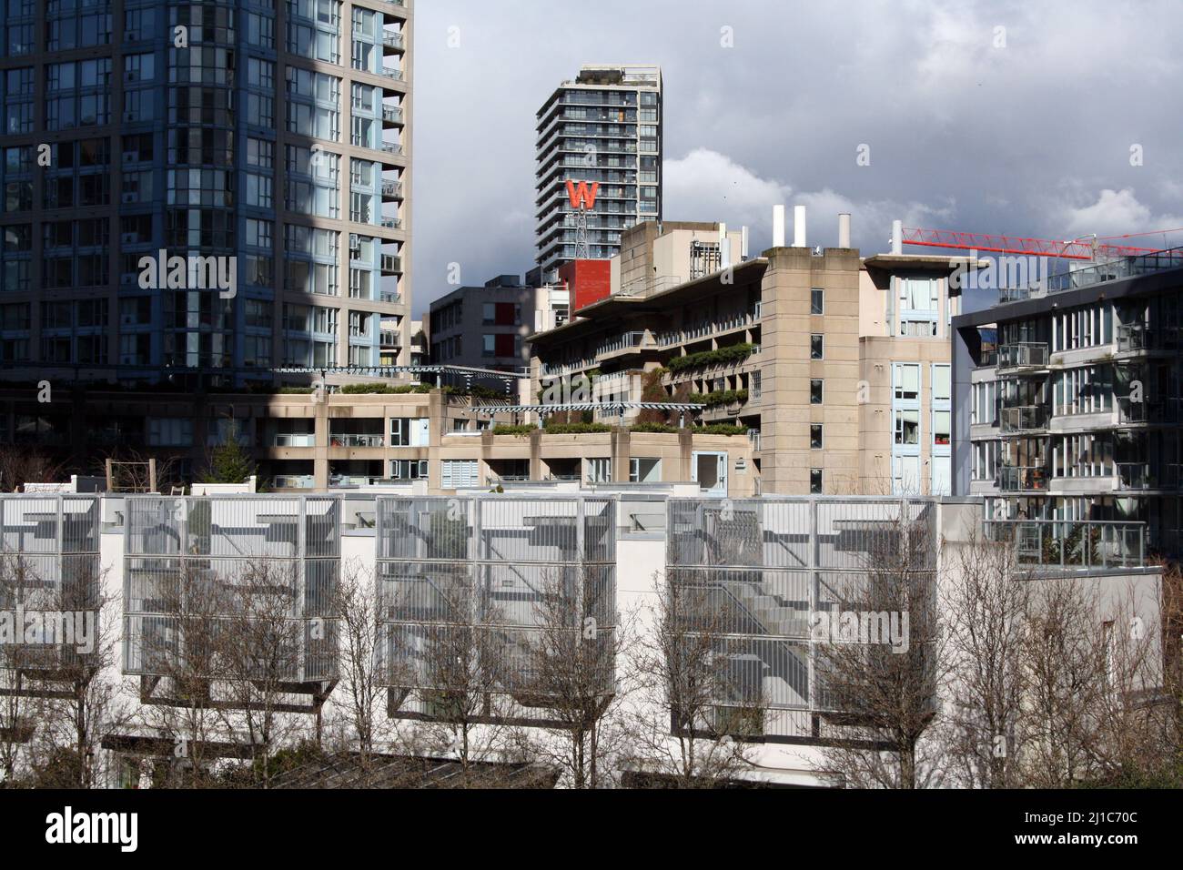 A view of high-rise buildings in downtown Vancouver, British Columbia ...