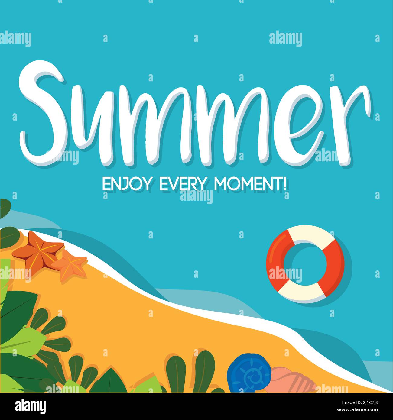 Poster Summer sea vector illustration Stock Vector Image & Art - Alamy