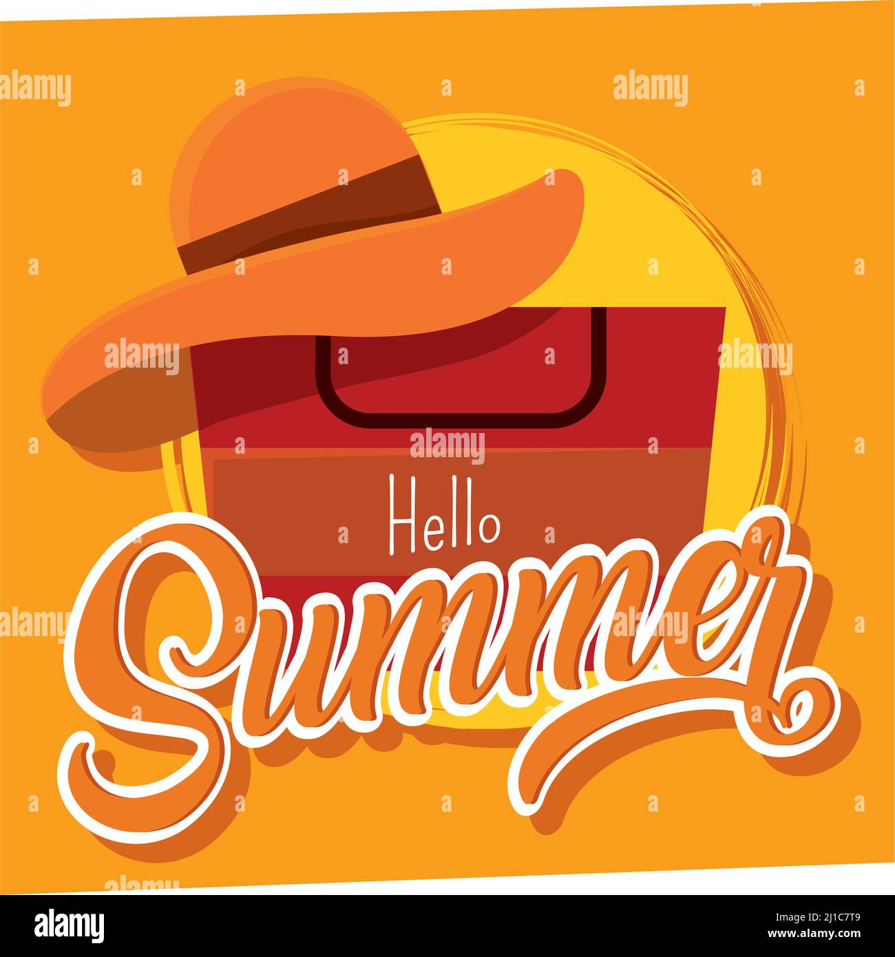 Poster Summer sun hat vector illustration Stock Vector Image & Art - Alamy
