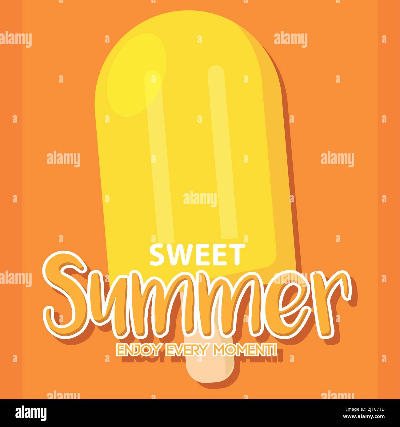 Poster Summer ice cream sun vector illustration Stock Vector Image ...
