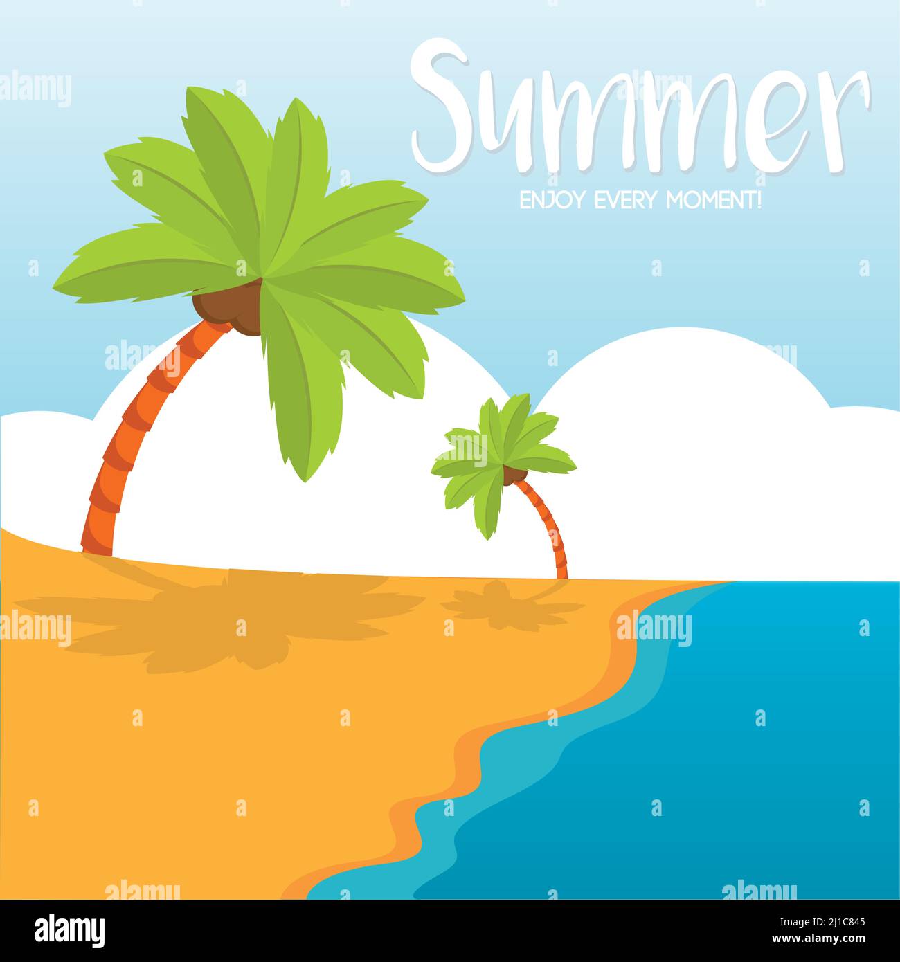 Poster Summer beach vector illustration Stock Vector Image & Art - Alamy