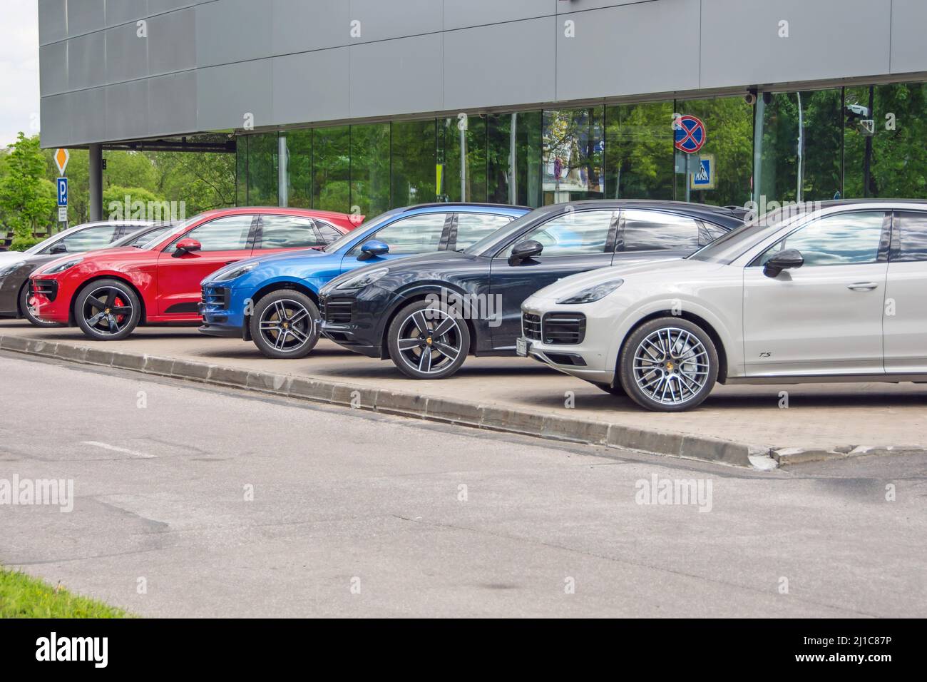 Porsche car different classes of machine models near to an authorized ...