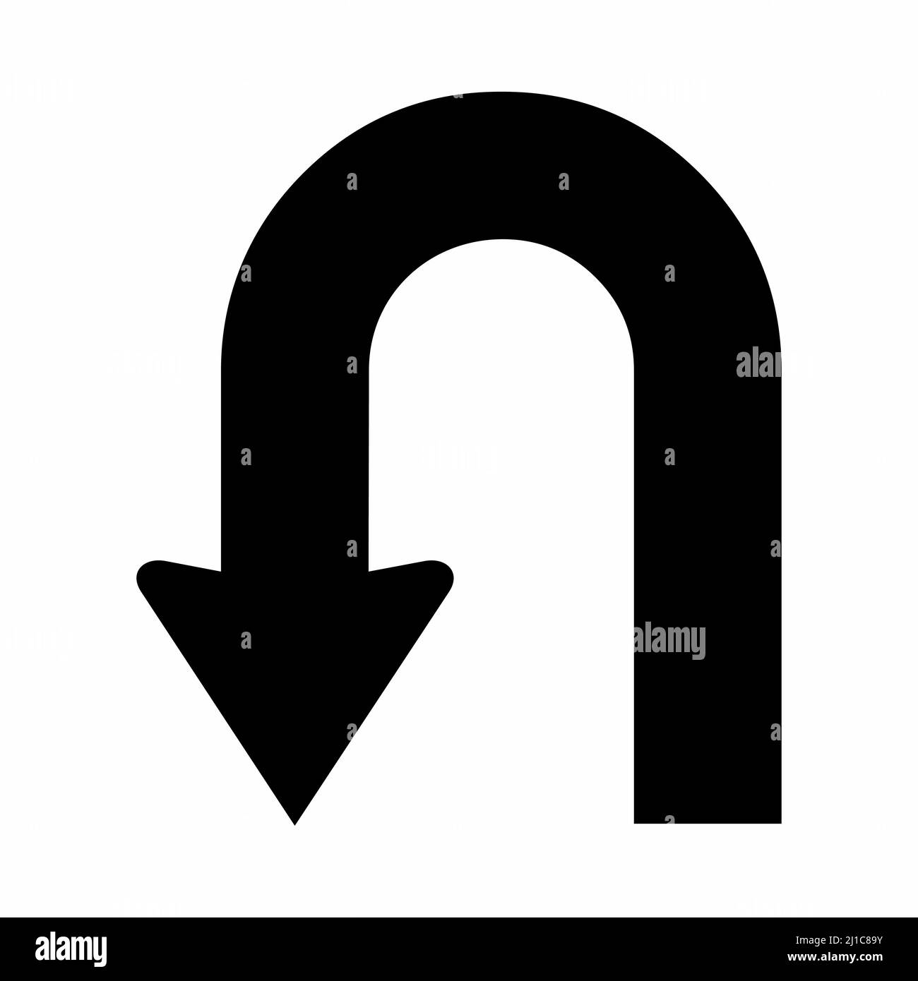 No left u turn sign isolated Black and White Stock Photos & Images - Alamy