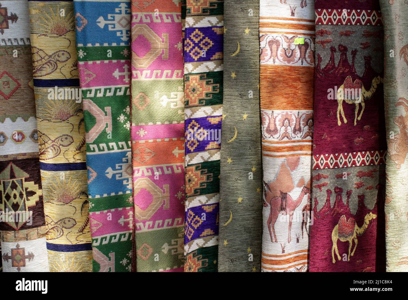 Sale of carpets on a turkish market Stock Photo - Alamy
