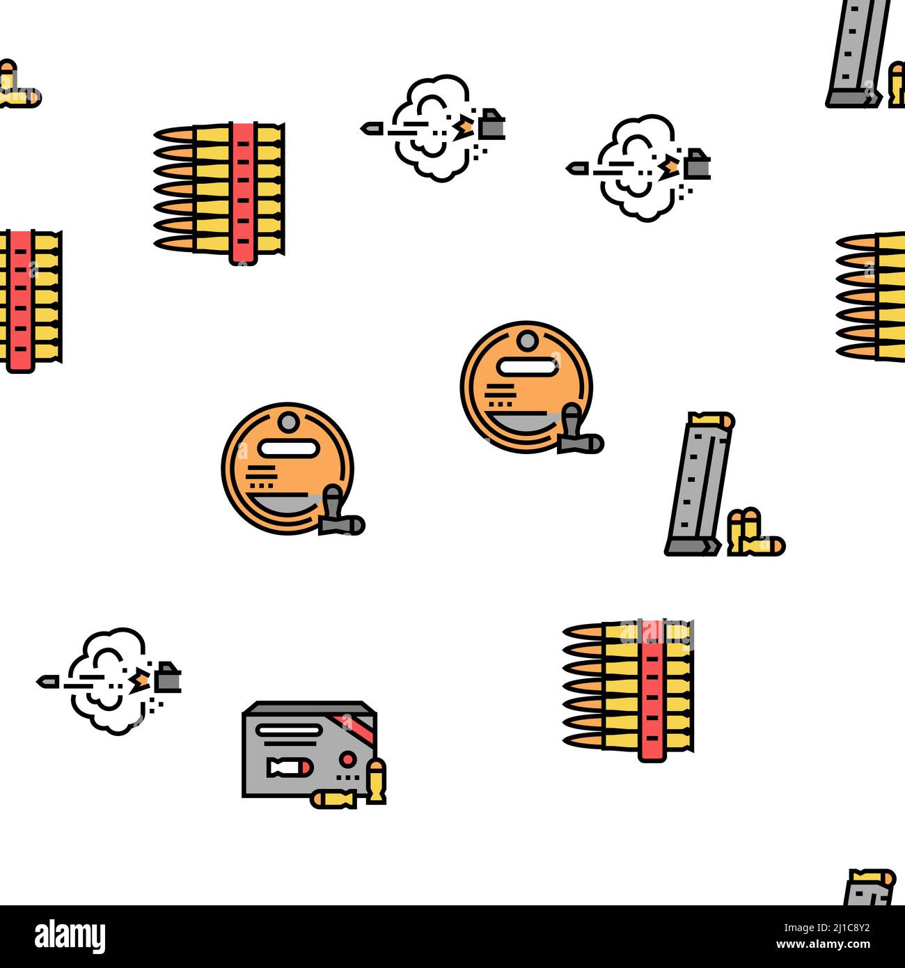 Bullet Ammunition Vector Seamless Pattern Stock Vector Image & Art - Alamy