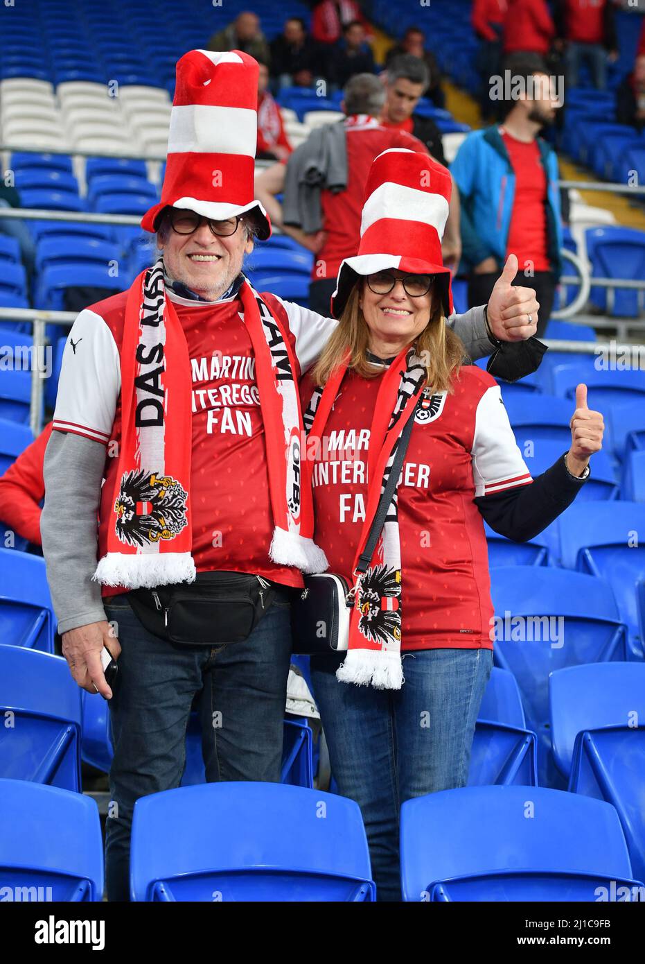 Austrian fans before the FIFA World Cup Qualifier Semi-final match at ...