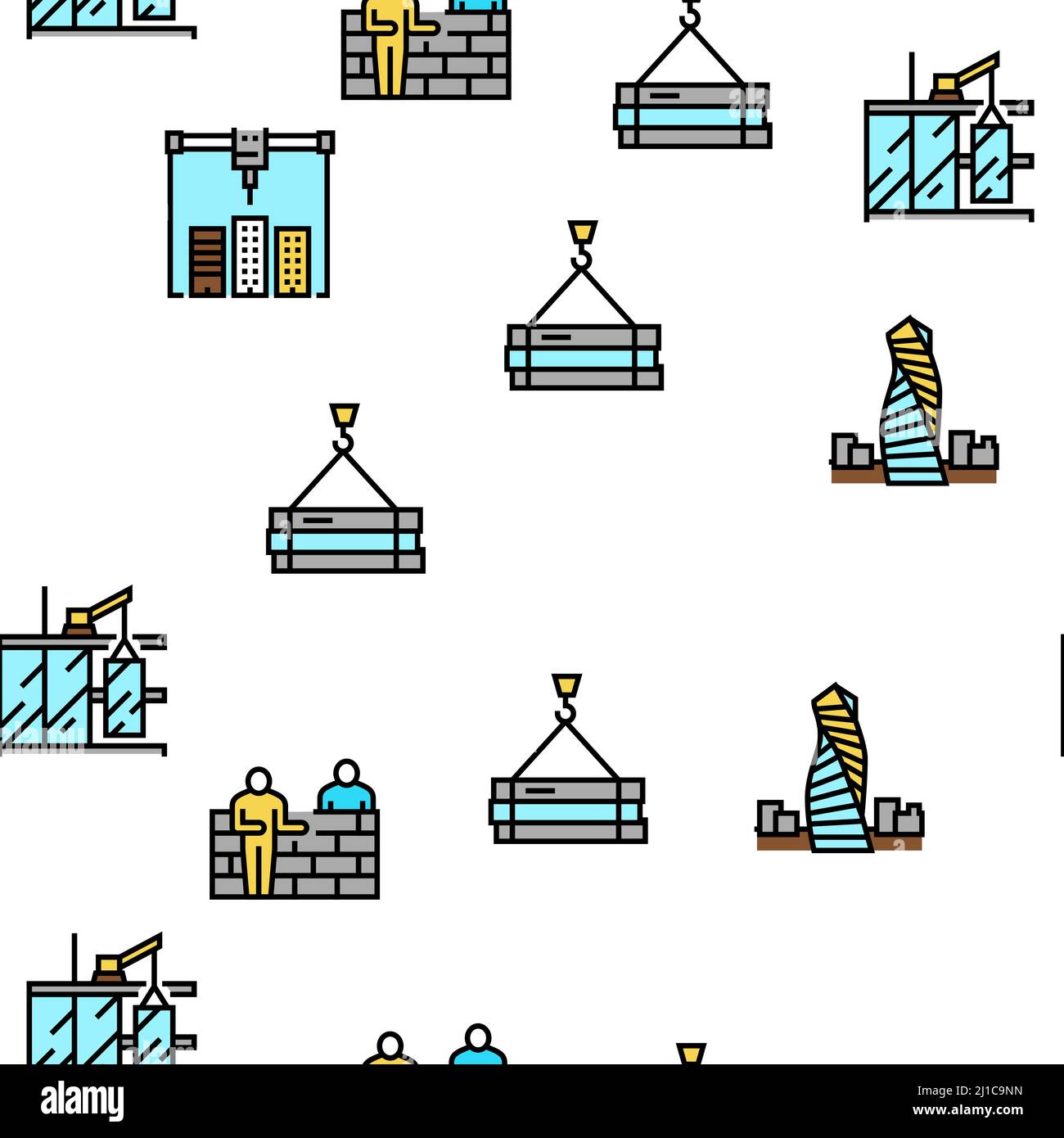 Building Construction Vector Seamless Pattern Stock Vector Image & Art ...