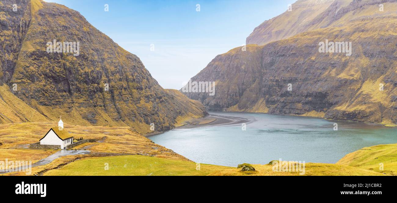 Saksun, Faroe Islands; March 20, 2022 - Saksun is a remote little ...