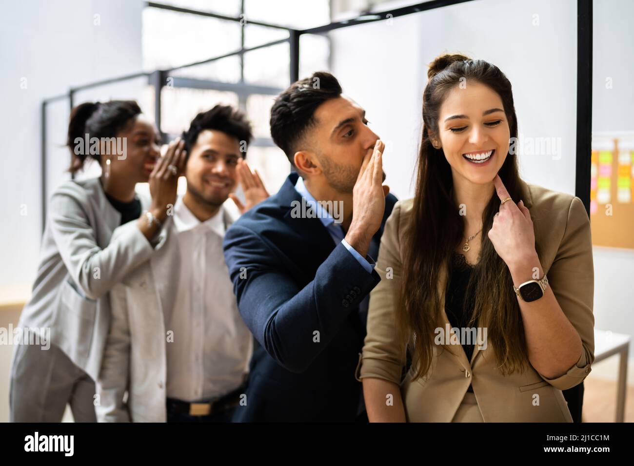 Office talking secret hi-res stock photography and images - Alamy