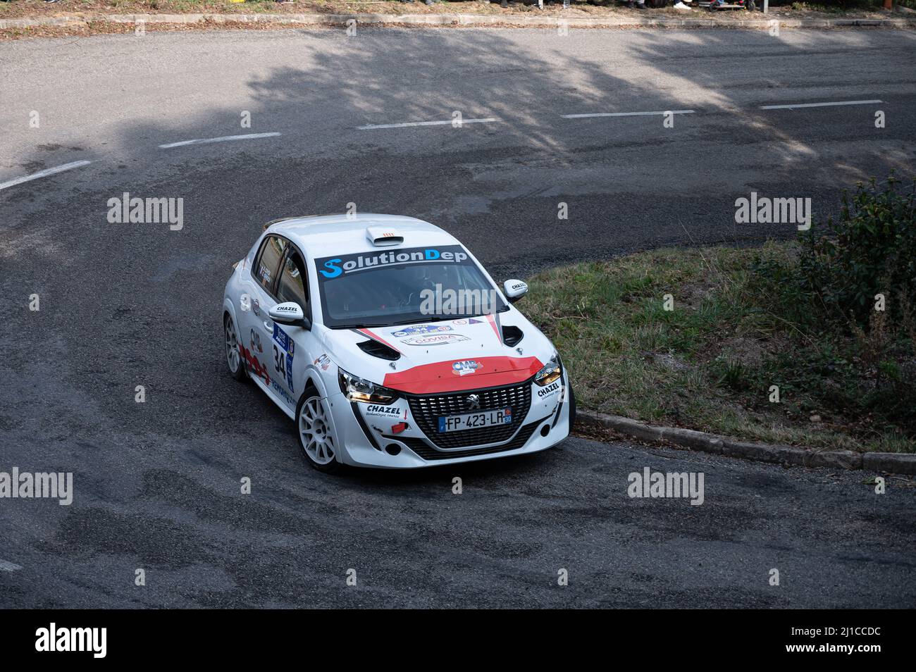 A Peugeot 208 Rally during competition at the Asphalt Rally 9 Lloret de ...