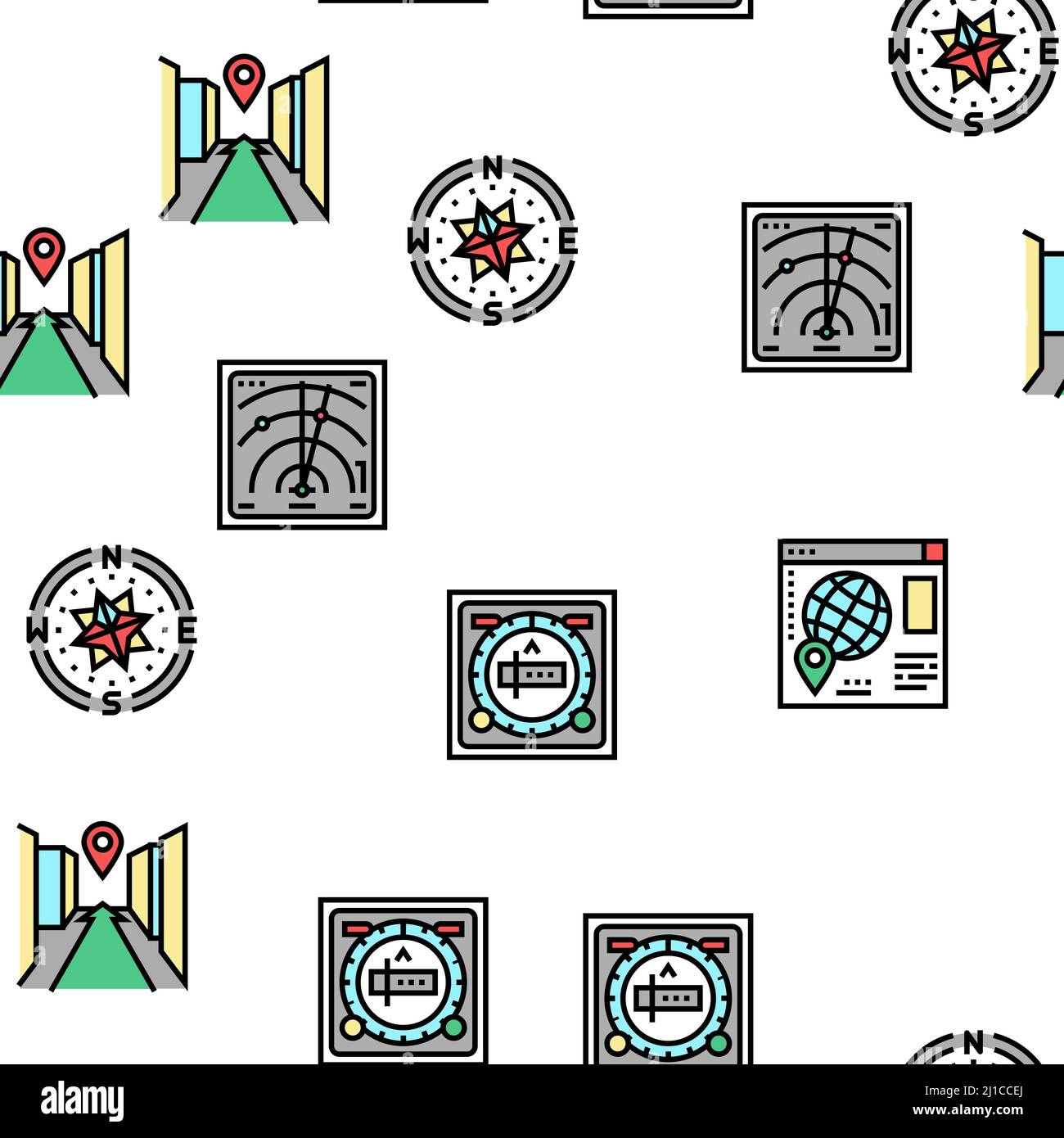 Map Location System Vector Seamless Pattern Stock Vector Image & Art ...
