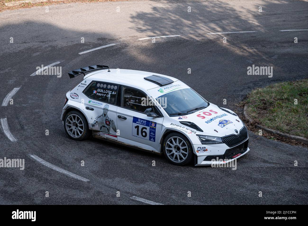 The Skoda Fabia R5 Evo in Lloret de Mar asphalt rally Stock Photo - Alamy