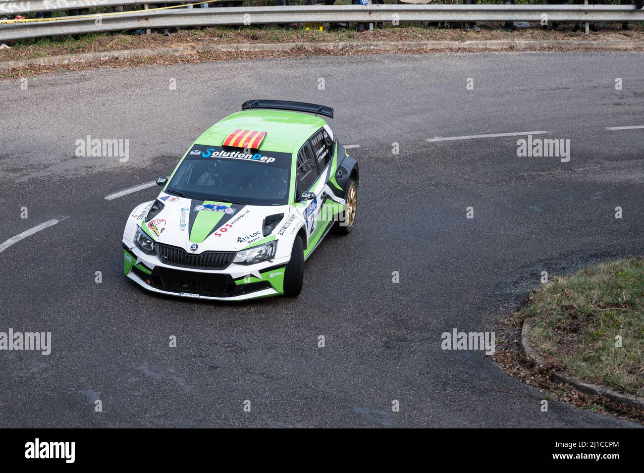 The Skoda Fabia R5 Evo in Lloret de Mar asphalt rally Stock Photo - Alamy