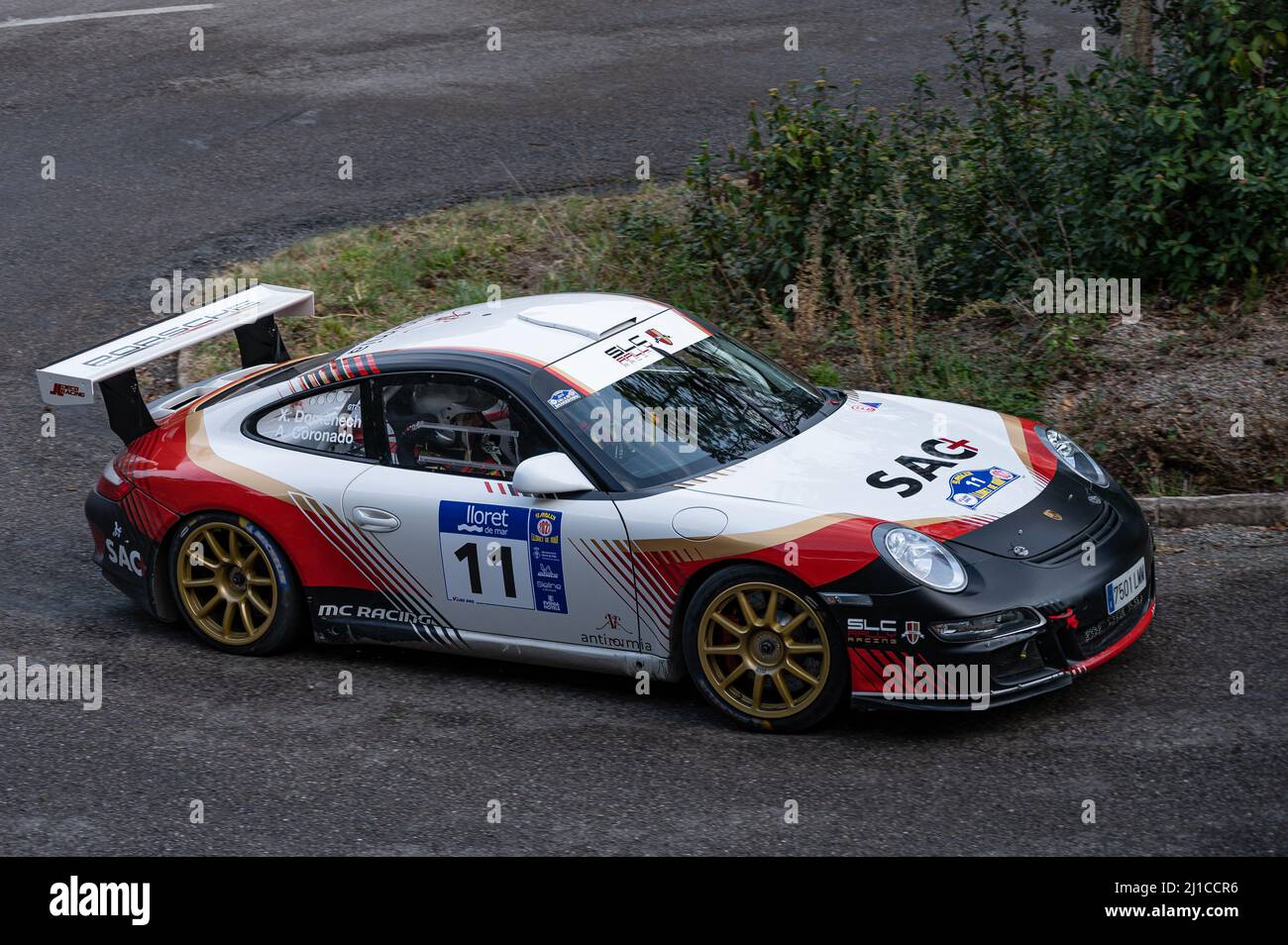 A Porsche 997 GT3 RS in Lloret de Mar asphalt rally Stock Photo - Alamy