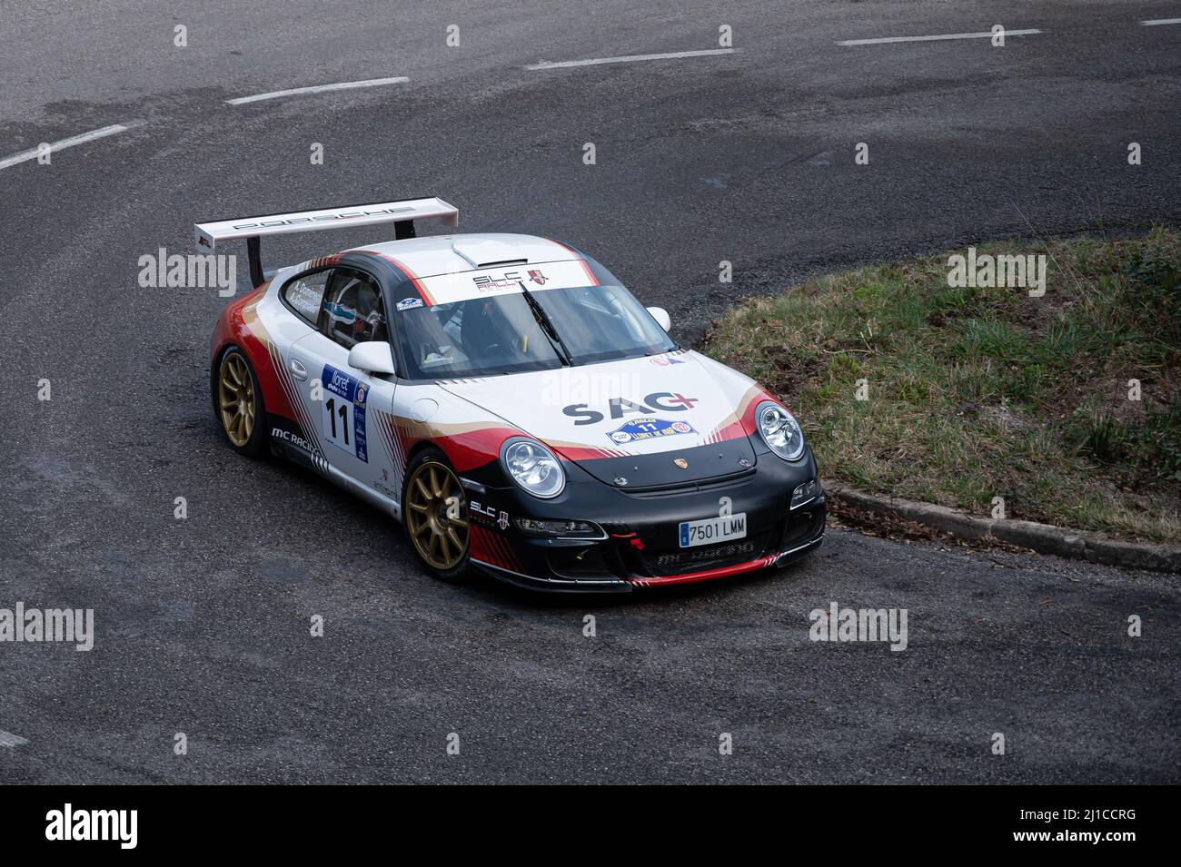 The Porsche 997 GT3 RS in Lloret de Mar asphalt rally Stock Photo - Alamy