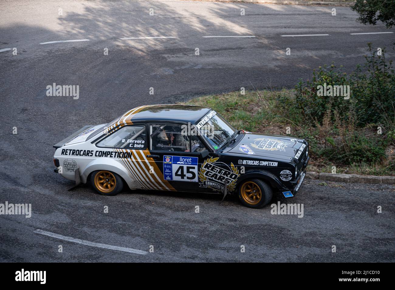 The Ford Escort Mk2 in Lloret de Mar asphalt rally Stock Photo - Alamy